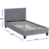 Milano Grey Sienna Luxury Bed Frame | Temple & Webster