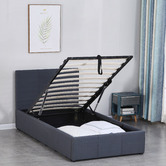 Milano Charcoal Milano Luxury Gas Lift Storage Bed | Temple & Webster
