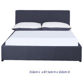 Milano Charcoal Milano Luxury Gas Lift Storage Bed | Temple & Webster
