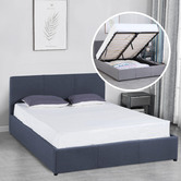 Milano Charcoal Milano Luxury Gas Lift Storage Bed | Temple & Webster