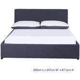 Milano Charcoal Milano Luxury Gas Lift Storage Bed | Temple & Webster