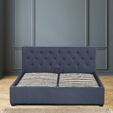 Milano Charcoal Capri Luxury Gas Lift Storage Bed | Temple & Webster