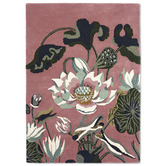Dusty Rose Waterlily Hand-Tufted Wool Rug | Temple & Webster
