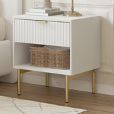 Cape Furniture Lilah 1 Drawer Ribbed Bedside Table | Temple & Webster