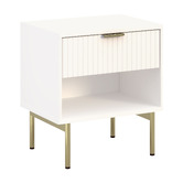 Cape Furniture Lilah 1 Drawer Ribbed Bedside Table | Temple & Webster