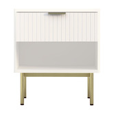 Cape Furniture Lilah 1 Drawer Ribbed Bedside Table | Temple & Webster