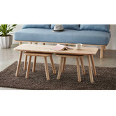 Maja Ansel Design 3 Piece Cricket Rubberwood Nesting Coffee Table Set ...