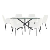 Ever Dreaming Living 6 Seater Kamala Sherpa Dining Table & Chair Set ...