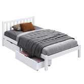 HoxtonRoom Hazel Pine Wood Bed with Underbed Storage | Temple & Webster