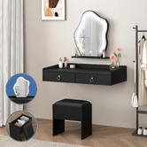 HoxtonRoom 2 Piece Audrey Floating LED Dressing Table & Stool Set ...
