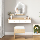 HoxtonRoom 2 Piece Audrey Floating LED Dressing Table & Stool Set ...
