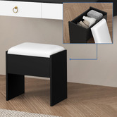 HoxtonRoom 2 Piece Audrey Floating LED Dressing Table & Stool Set ...