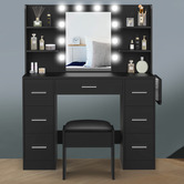 HoxtonRoom 2 Piece Willow Dressing Table & Stool Set | Temple & Webster