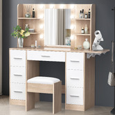 HoxtonRoom 2 Piece Willow Dressing Table & Stool Set | Temple & Webster