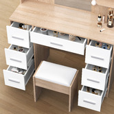 HoxtonRoom 2 Piece Willow Dressing Table & Stool Set | Temple & Webster