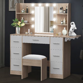 HoxtonRoom 2 Piece Willow Dressing Table & Stool Set | Temple & Webster