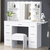 HoxtonRoom 2 Piece Willow Dressing Table & Stool Set | Temple & Webster