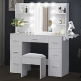 HoxtonRoom 2 Piece Willow Dressing Table & Stool Set | Temple & Webster