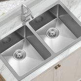 HoxtonRoom Agnes 770mm Double Stainless Steel Kitchen Sink | Temple ...