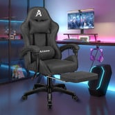 HoxtonRoom Zed Upholstered Gaming Chair with Footrest | Temple & Webster