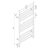Hydrotherm H2 Series 8 Bar Heated Towel Rail | Temple & Webster