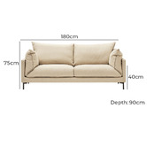 Modern Collective Maxim 3 Seater Linen-Blend Sofa | Temple & Webster