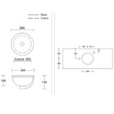 Timberline Round 260mm White Ceramic Undermount Basin | Temple & Webster