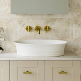 Timberline Bonnie 560mm Oval Ceramic Above Counter Basin | Temple & Webster