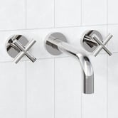 TiagoTapware Aries 200mm Cross Handle 1/4 Turn Bath Wall Tap Set ...