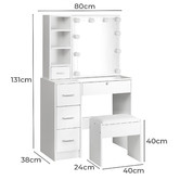 LivingFusion 2 Piece Emily Dressing Table & Stool Set | Temple & Webster