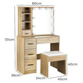 LivingFusion 2 Piece Emily Dressing Table & Stool Set | Temple & Webster