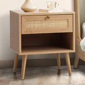 LivingFusion Vesta Rattan Bedside Table | Temple & Webster