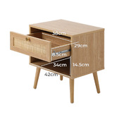 LivingFusion Vesta Rattan Bedside Table | Temple & Webster
