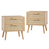 LivingFusion Holly 2 Drawer Bedside Tables | Temple & Webster