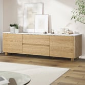 LivingFusion Coney Faux Marble Entertainment Unit | Temple & Webster