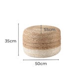 LaGraceHome Natural Jute & Cotton Pouffe | Temple & Webster