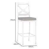 69cm Bridgeport Aluminium Outdoor Bar Stool | Temple & Webster