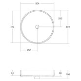 Pebble Motif 504mm Above Counter Basin with Etched Glass Base | Temple ...