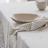 Striped Classic European Linen Table Napkins | Temple & Webster