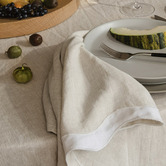 Wave European Linen Table Napkins | Temple & Webster
