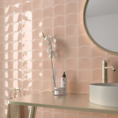Riley Gloss Pink Wave Ceramic Tile | Temple & Webster