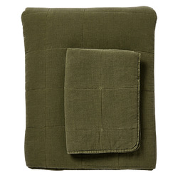 Madras Link Olive Bailey Cotton Queen Coverlet Set | Temple & Webster