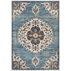 Network Rugs Blue Medallion Vintage Look Rug | Temple & Webster