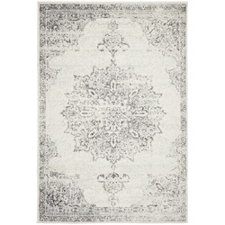 Network Rugs White & Silver Vintage-Look Hilda Rug | Temple & Webster
