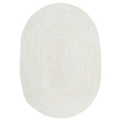 Network Rugs Off-White Hand-Braided Jute Oval Rug | Temple & Webster