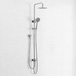 Expert Homewares Finn Round Thin Twin Rail Shower | Temple & Webster