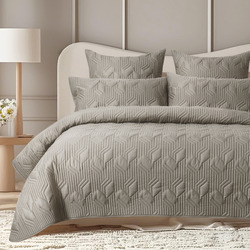 Accessorize Cotton-Blend Textured Coverlet Set | Temple & Webster