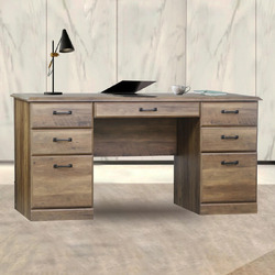 Corner Office Rustic Oak Dansea Executive Desk | Temple & Webster