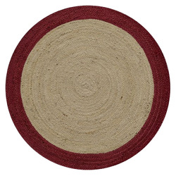 Red & Natural Dot Jute Round Rug | Temple & Webster