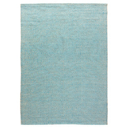 ElementalRugCollective Turquoise Rustic Diamond Cotton & Jute Rug ...